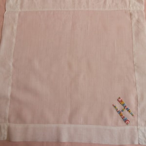 H Monogram Vintage White Hanky Petit Point Embroidered Wedding ...