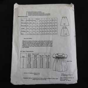 Children's Corner Pattern Bessie Size 3 4 Sewing Pattern Girl Dress ...