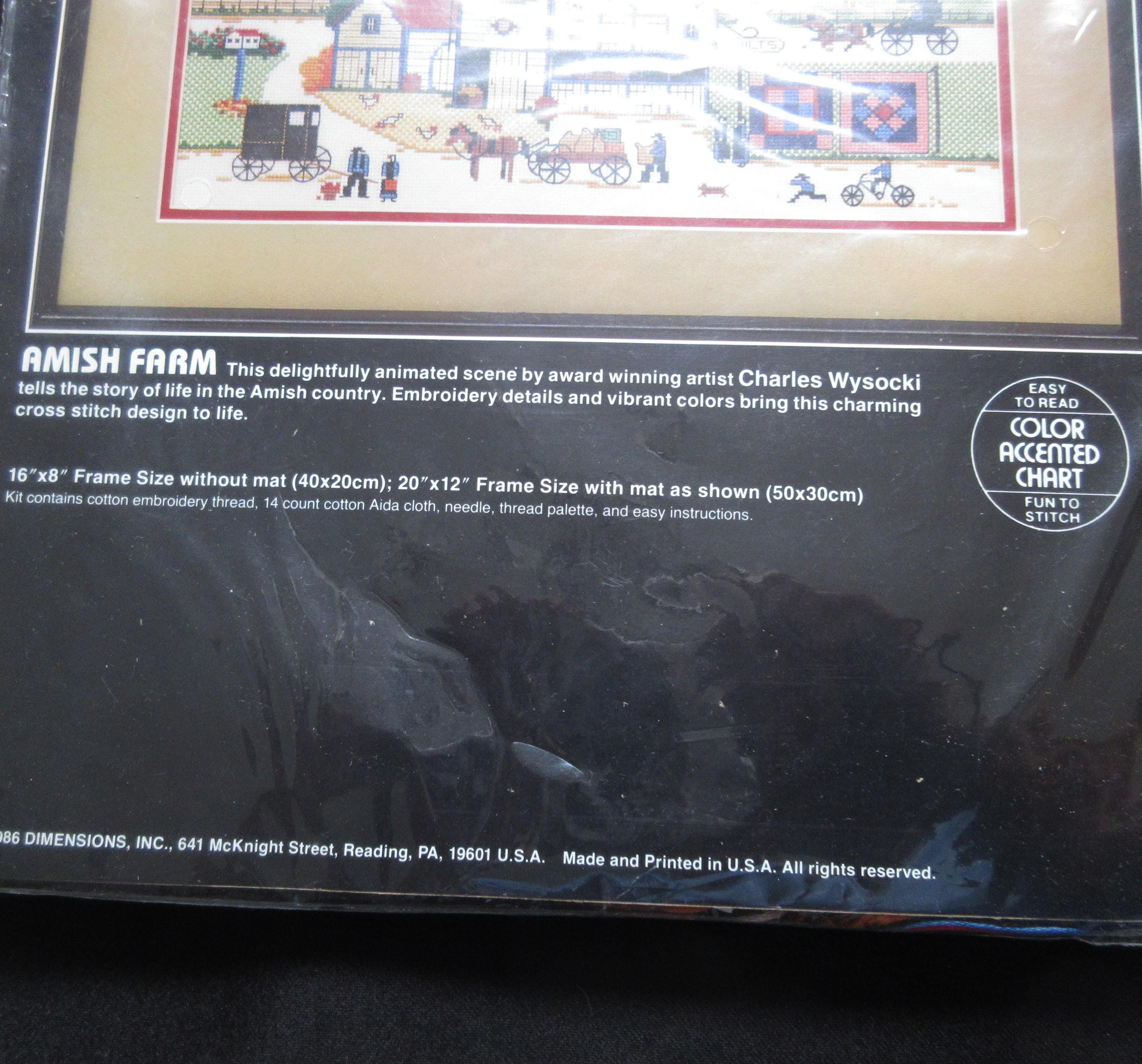 Dimensions Kit #3615 Amish Farm by Charles Wysocki, Counted Cross ...