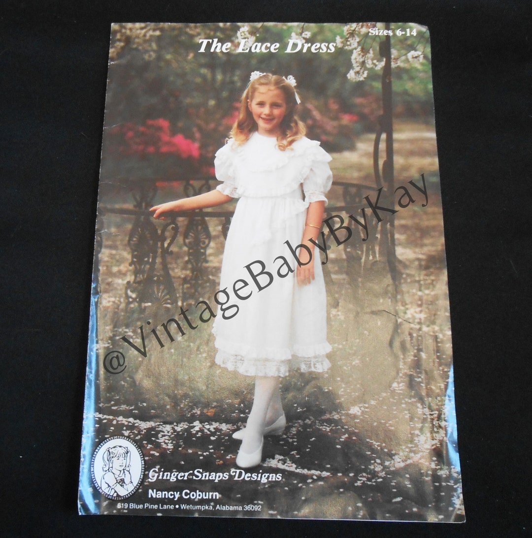 The Lace Dress by Ginger Snaps, Size 6 - 14 Girl, French Machine Sewn ...