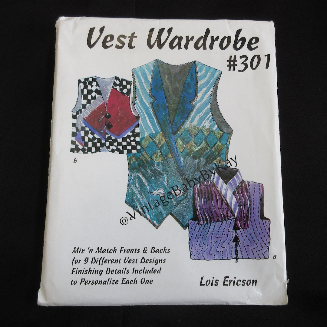 Vest Wardrobe 301 by Lois Ericson, Size XS-XXL Bust 30-48 ...