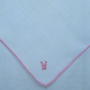 W Monogram Hanky Vintage White Linen Wedding Handkerchief With ...