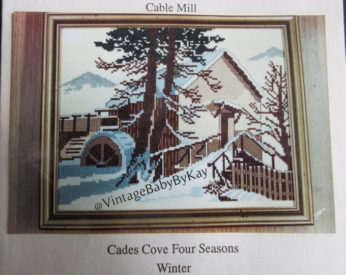 Cades Cove Four Seasons Winter Counted Cross Stitch Kit, Cable Mill by B-busy Designs, Smoky ...