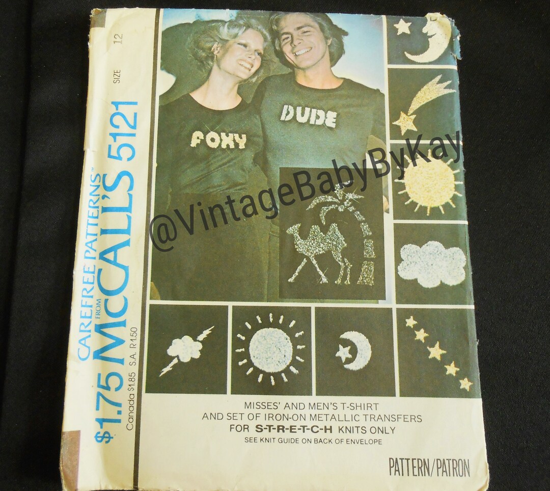 Mccall's 5121 Sz 12 Woman OR Sz Medium Man T-shirt W - Etsy