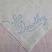 Dorothy Monogram Vintage White Linen Wedding Hanky W Blue Madeira ...