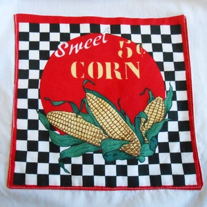 Full Bib Apron, Watermelon and Sweet Corn Colorful Accents, Cotton ...