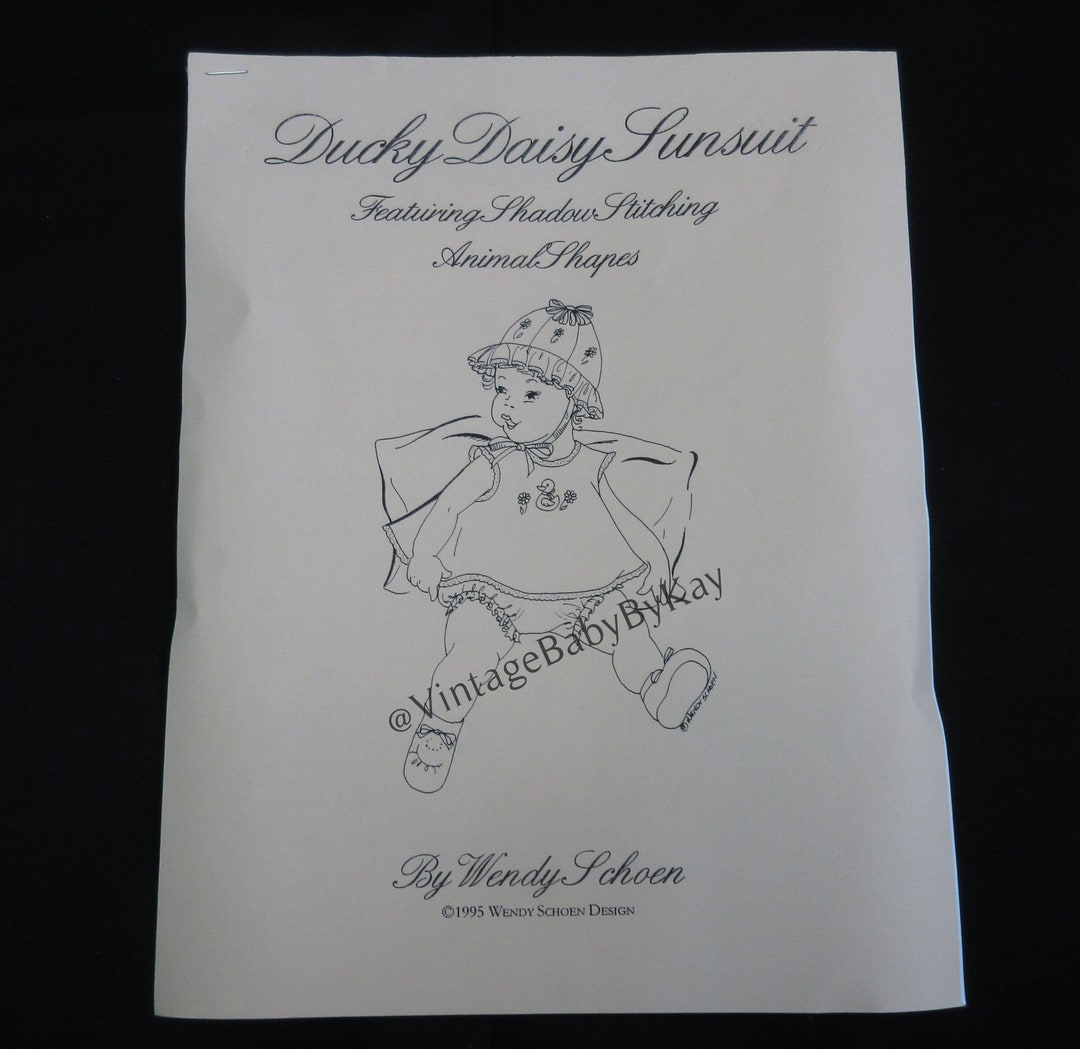 Ducky Daisy Sunsuit Kit by Wendy Schoen Petite Poche, Shadow Embroidery ...