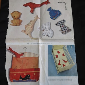 Mccall's 1899 Noah's Ark Toy Bag Pattern With 6 Stuffed Animals ...