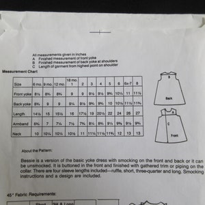 Children's Corner Pattern Bessie Size 5 6 Sewing Pattern Girl Dress ...