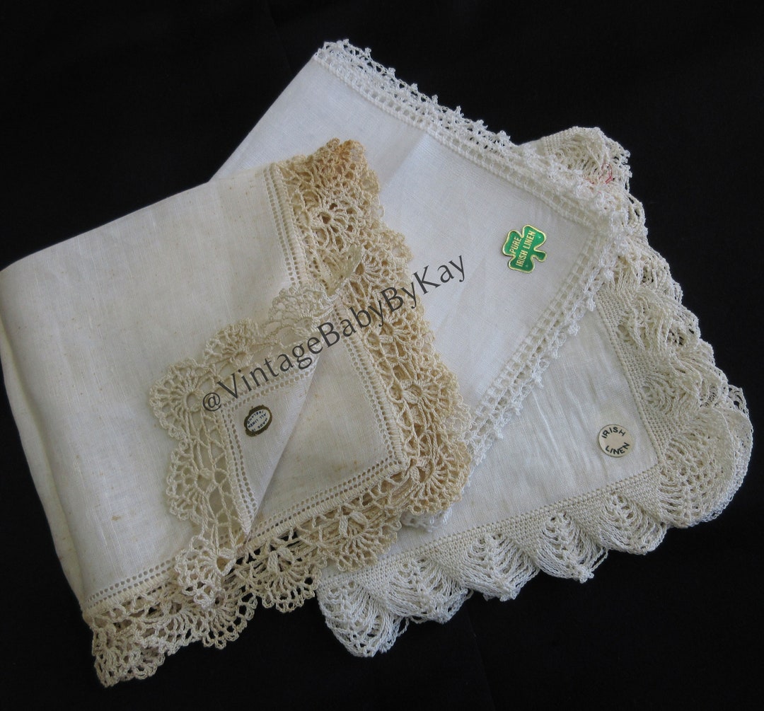 Unused Vintage Hankies Lot of 3 Irish Linen Handkerchief With Tags ...