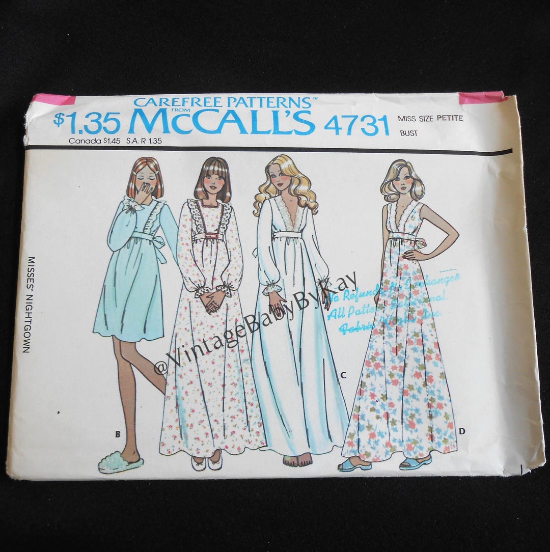 Mccall Pattern 4731 Size Petite 6-8, DIY Sewing Pattern 70s Adult Woman ...