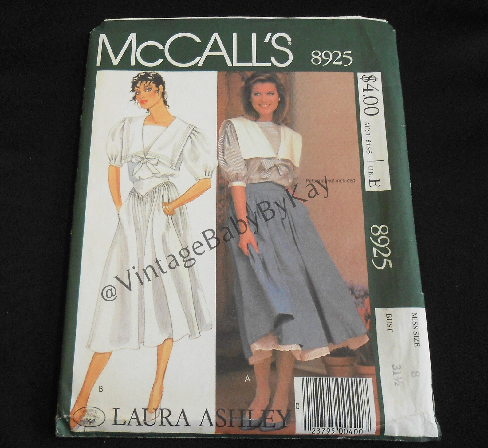 Mccall 8925 Laura Ashley Designer Pattern Size 8 OR 12, Shaped Yoke ...