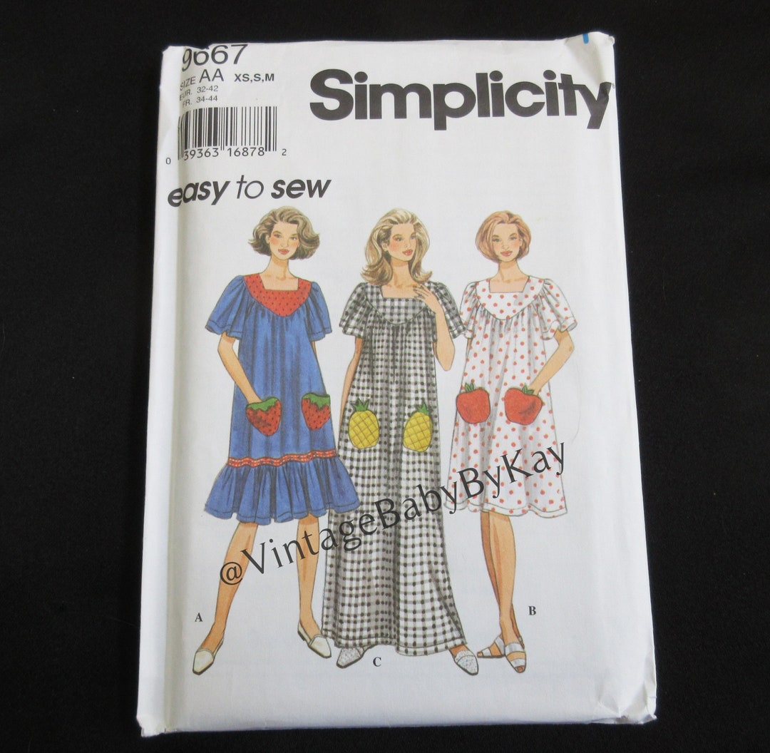 Simplicity 9667 Size XS-S-M 6 16 Easy Sewing Pattern 90s Adult Woman ...