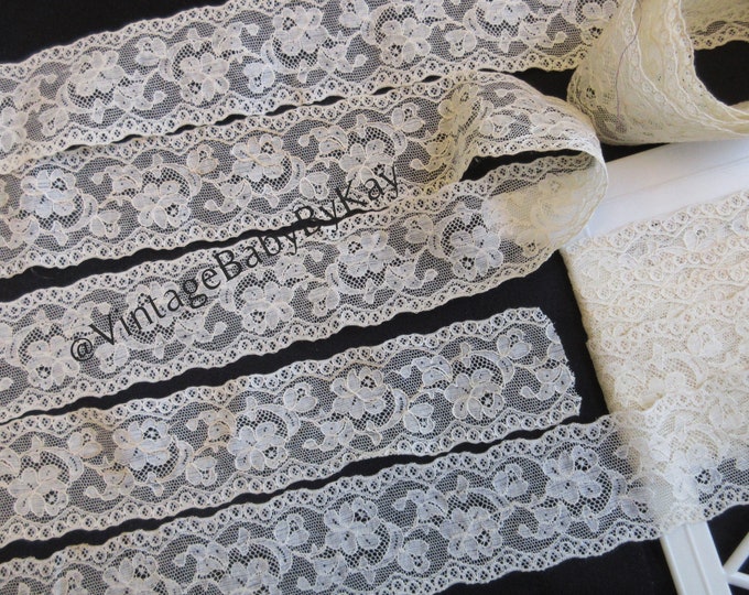 Galloon Lace Yardage 1.75" Wide, ECRU Heirloom Sewing Supply Floral ...