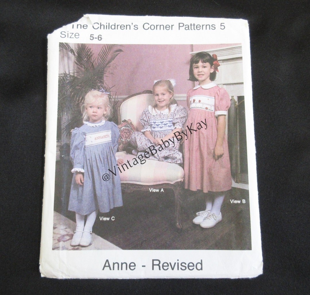 Children's Corner Pattern Anne Revised #5 Size 5 - 6 Sewing DIY Girl ...