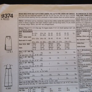 Simplicity 8969 OR 9374 Slip, Half Slip and Camisole, Adult Woman Sz 6 ...