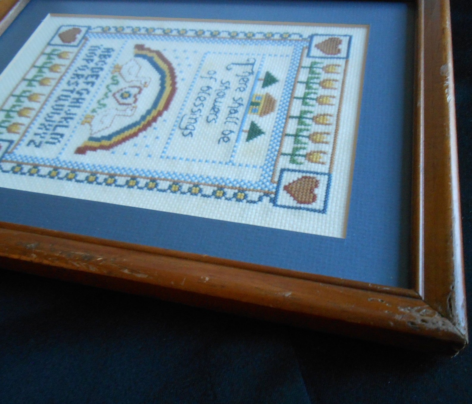 Showers of Blessings Framed Cross Stitch Sampler Finished Hand - Etsy