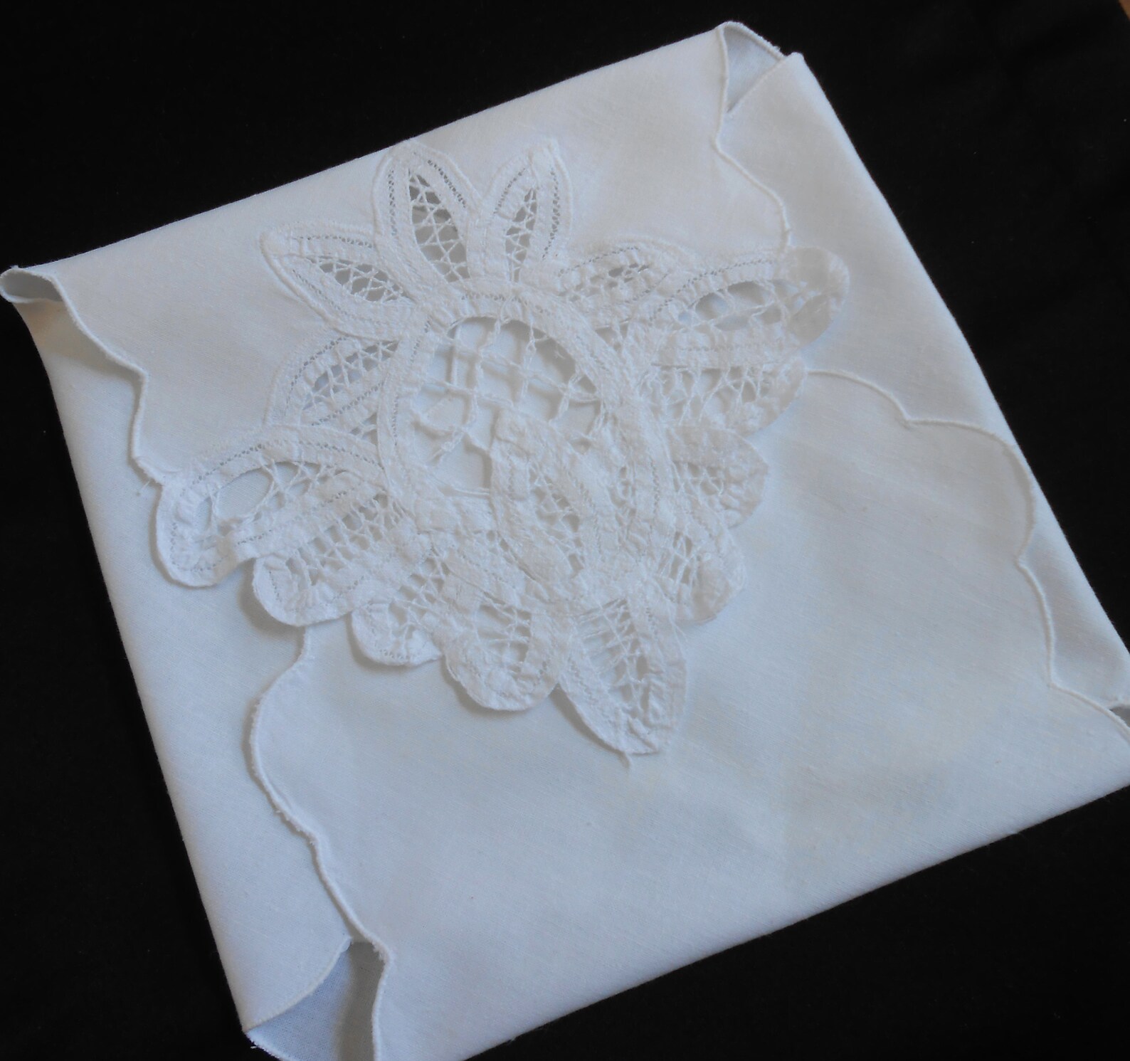 Battenburg Hot Roll Cover Vintage Bread Basket Cloth White on - Etsy