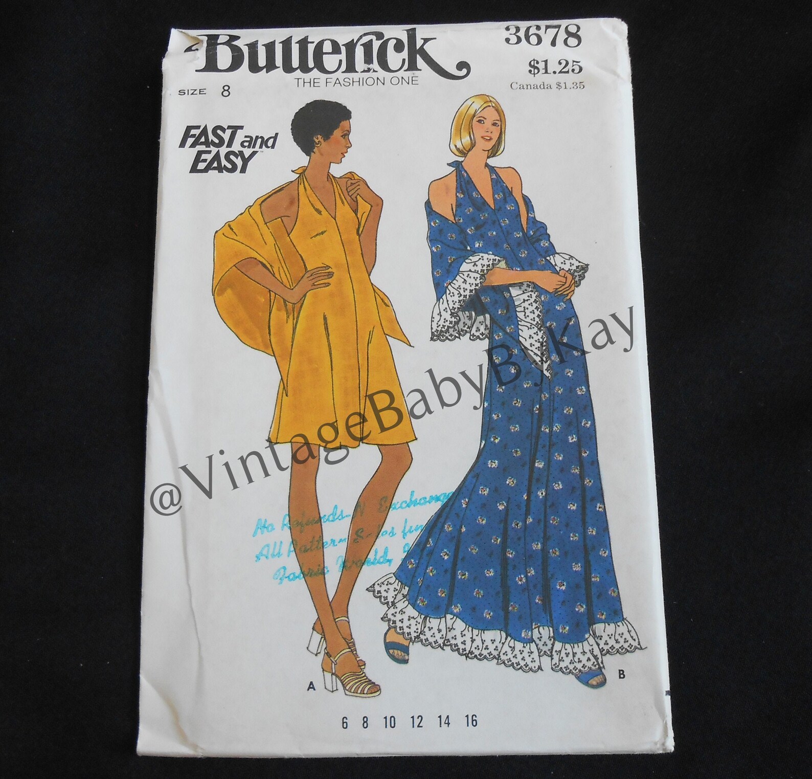 Butterick 3678 Halter Style Dress size 8 Flared Dress with | Etsy