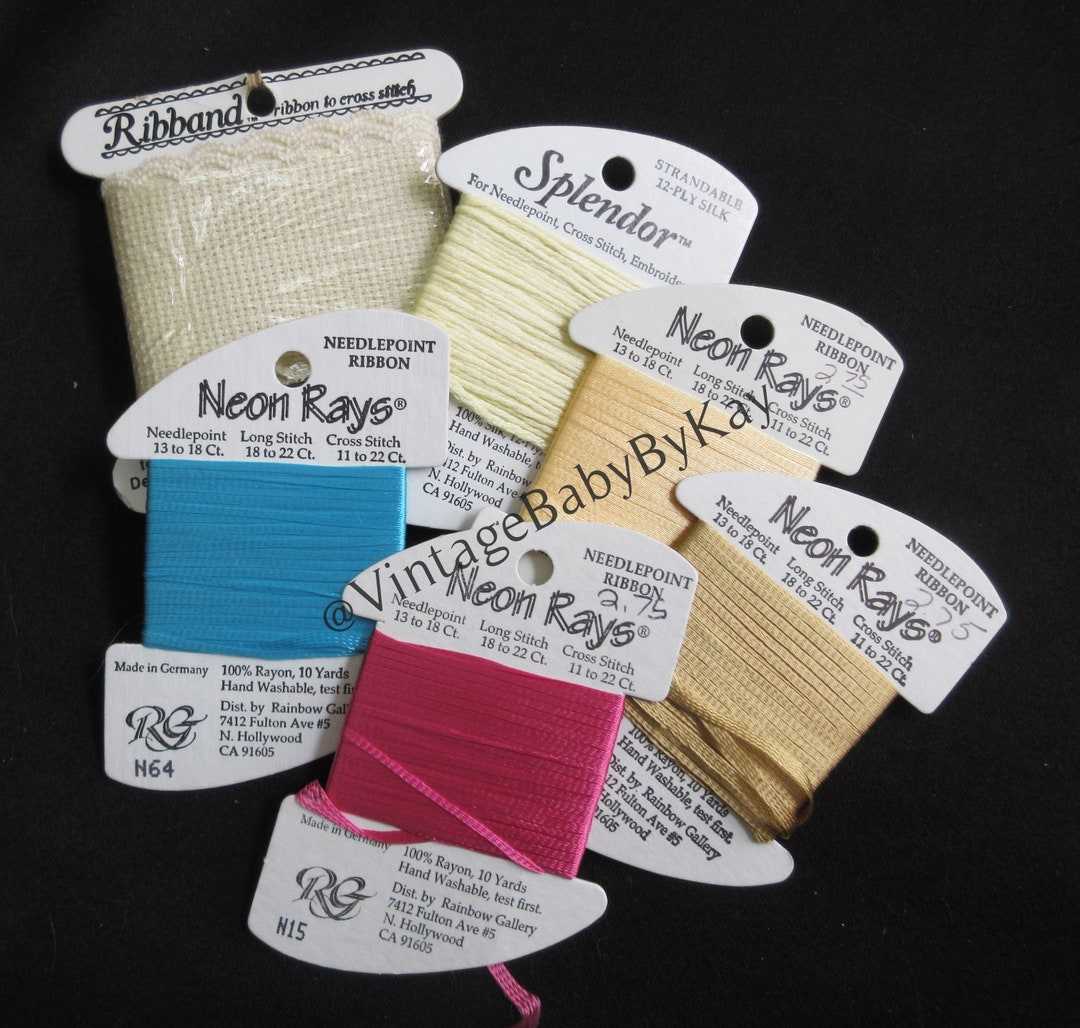 Ribband for Cross Stitch Needlepoint Ribbon, Lot of 6 Needlework ...