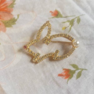 Vintage Rhinestone Bunny Rabbit Shape Pin/ Brooch Free - Etsy