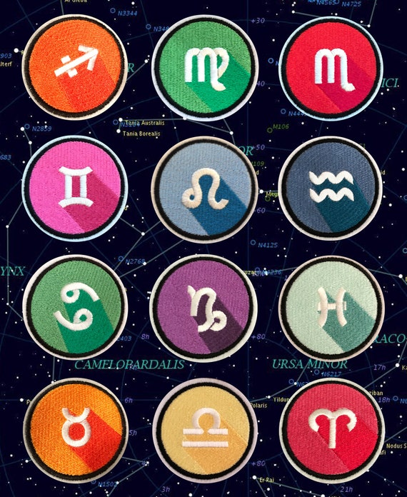 What's Your Sign Embroidered Zodiac Symbol Iron-on | Etsy