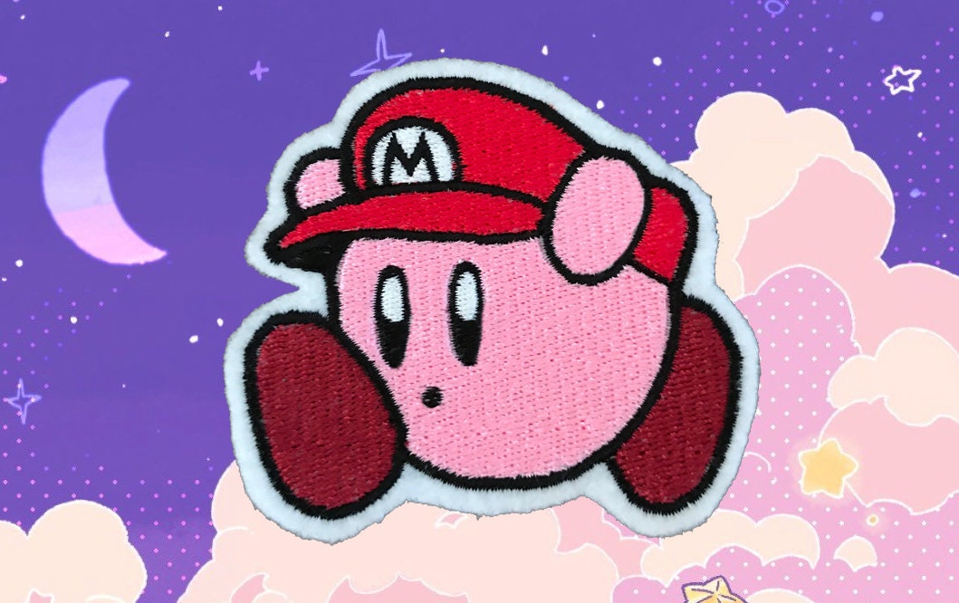 Kirby With Mario Hat Iron-on Nintendo Patch | Etsy