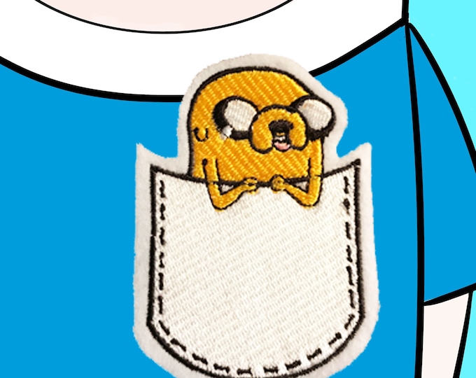 Jake the Dog in a Pocket - Adventure Time Iron on Patch - Etsy