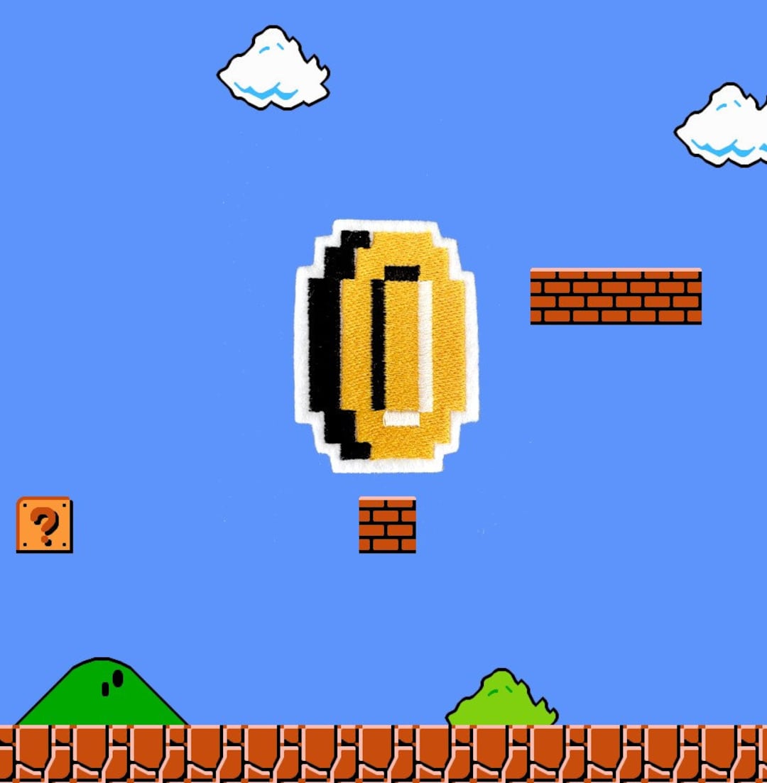 8-bit Mario NES Coin Embroidered Iron-on Patch - Etsy