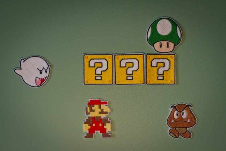 Coin Block Nintendo Throwback Embroidered Iron-on NES Mario | Etsy