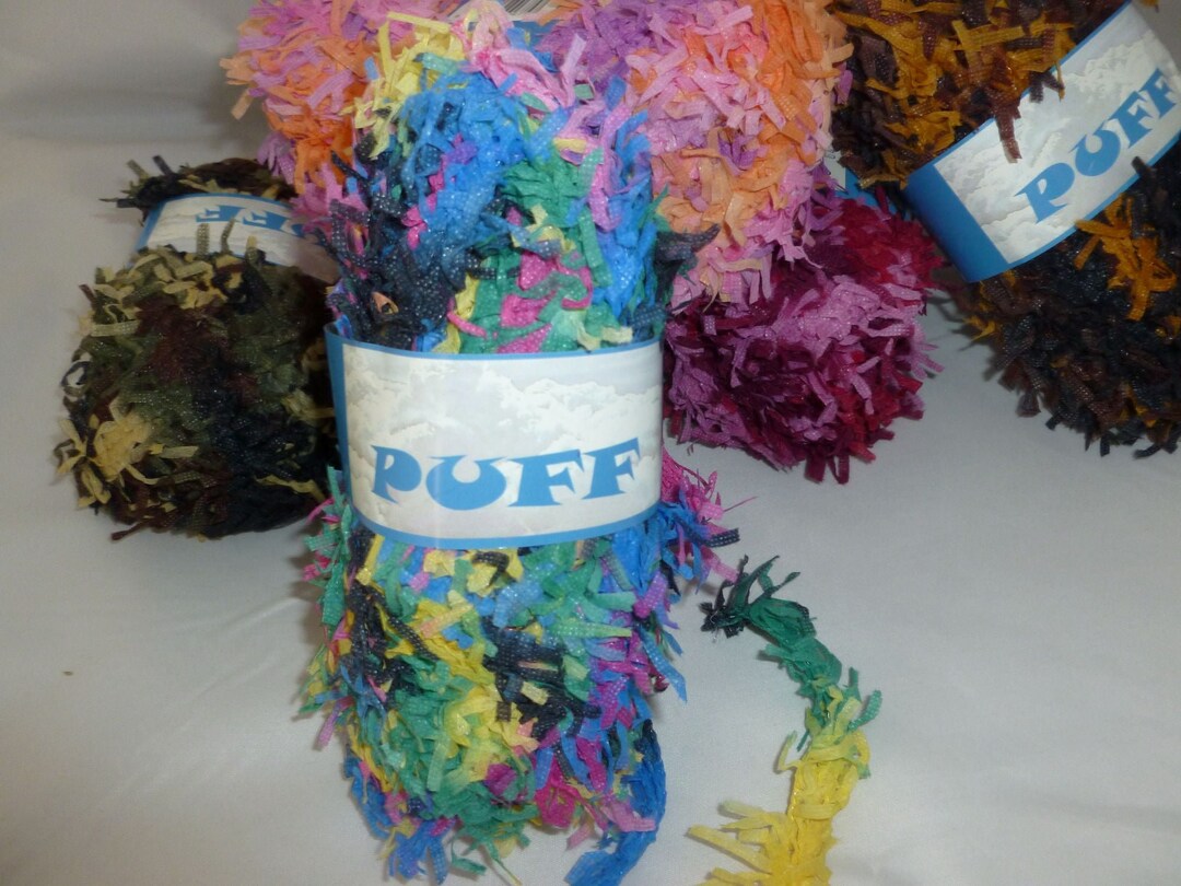 Puff by Knitting Fever Yarn, Ribbon Yarn With Fiber Confetti - Etsy