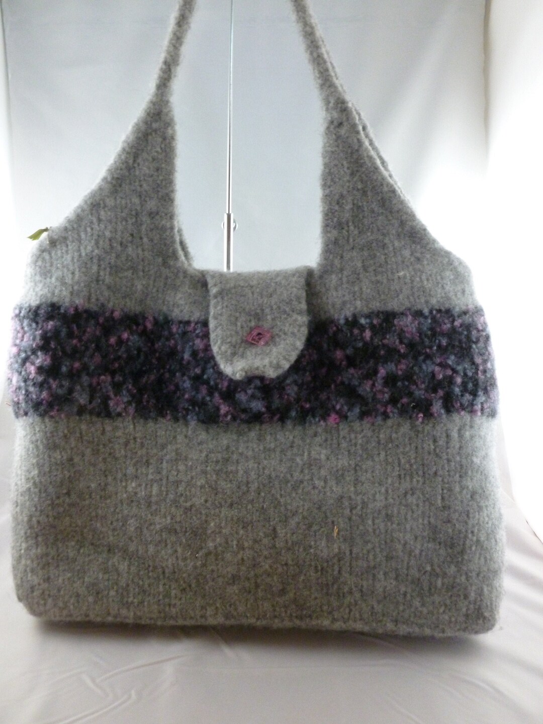 Felted Purse, Hand Knit Felted Large Hand Bag - Etsy