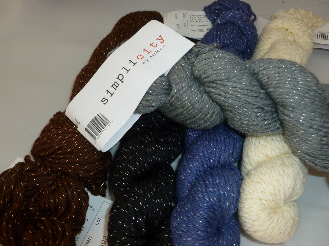 Simplicity Metallic by Hikoo, Merino Wool Acrylic Blend, 50 Gm, DK - Etsy
