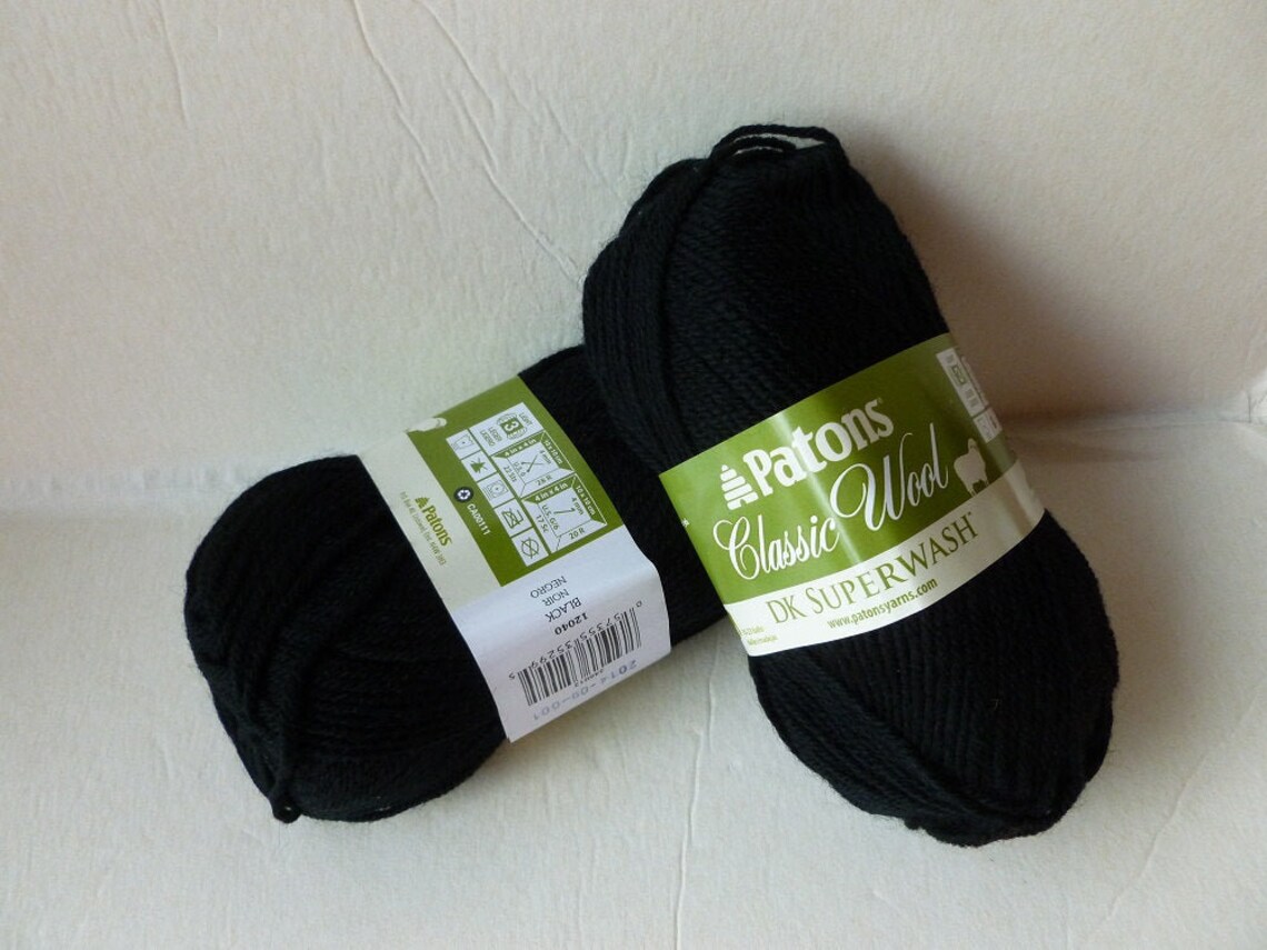 Black Classic Wool DK Superwash by Patons - Etsy