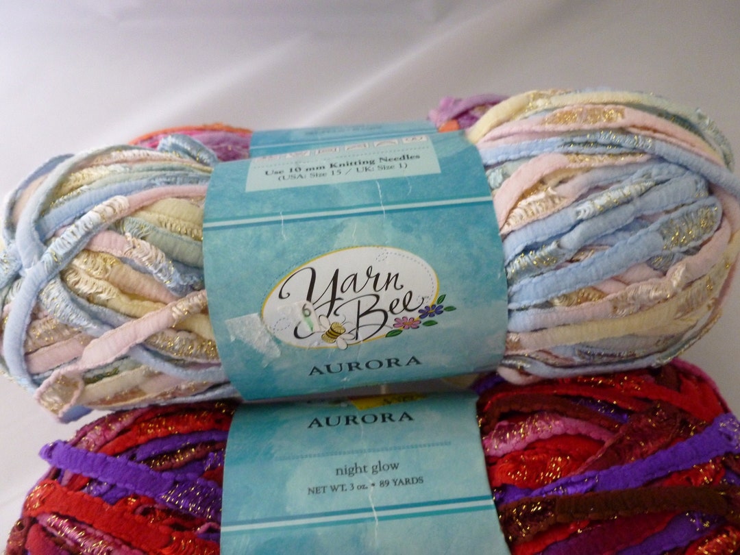Aurora by Yarn Bee Yarns, 1/4 Inch Chenille Ribbon With Metallic, 3 Oz ...