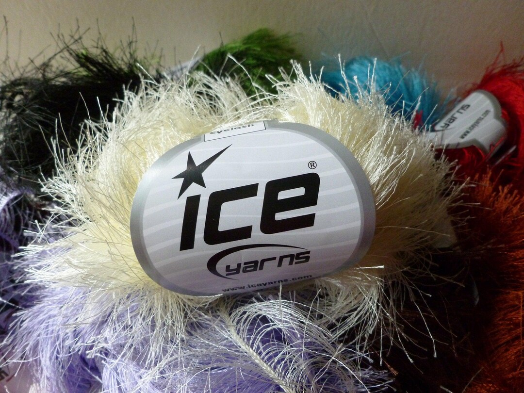 Long Eyelash Yarn by ICE, 1 1/2" Lash, Bulky, Multiple Colors - Etsy