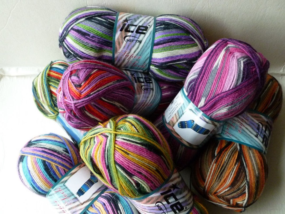New Colors of Super Sock by Ice Yarns, Washable Wool, Self Striping ...