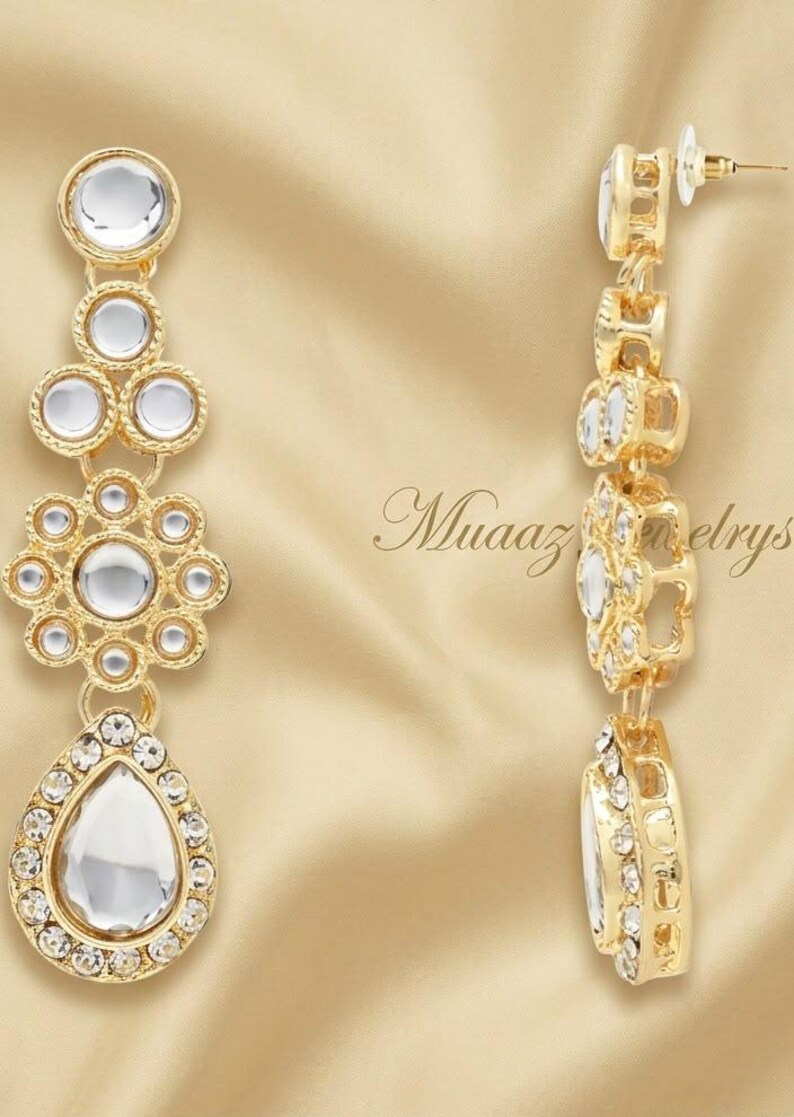 Ruby Red Gold Tone Bridal Jewelry Set, Necklace, Earrings, Maang Tikka ...
