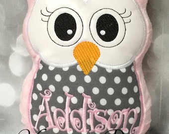 Pink Gray Owl | Etsy