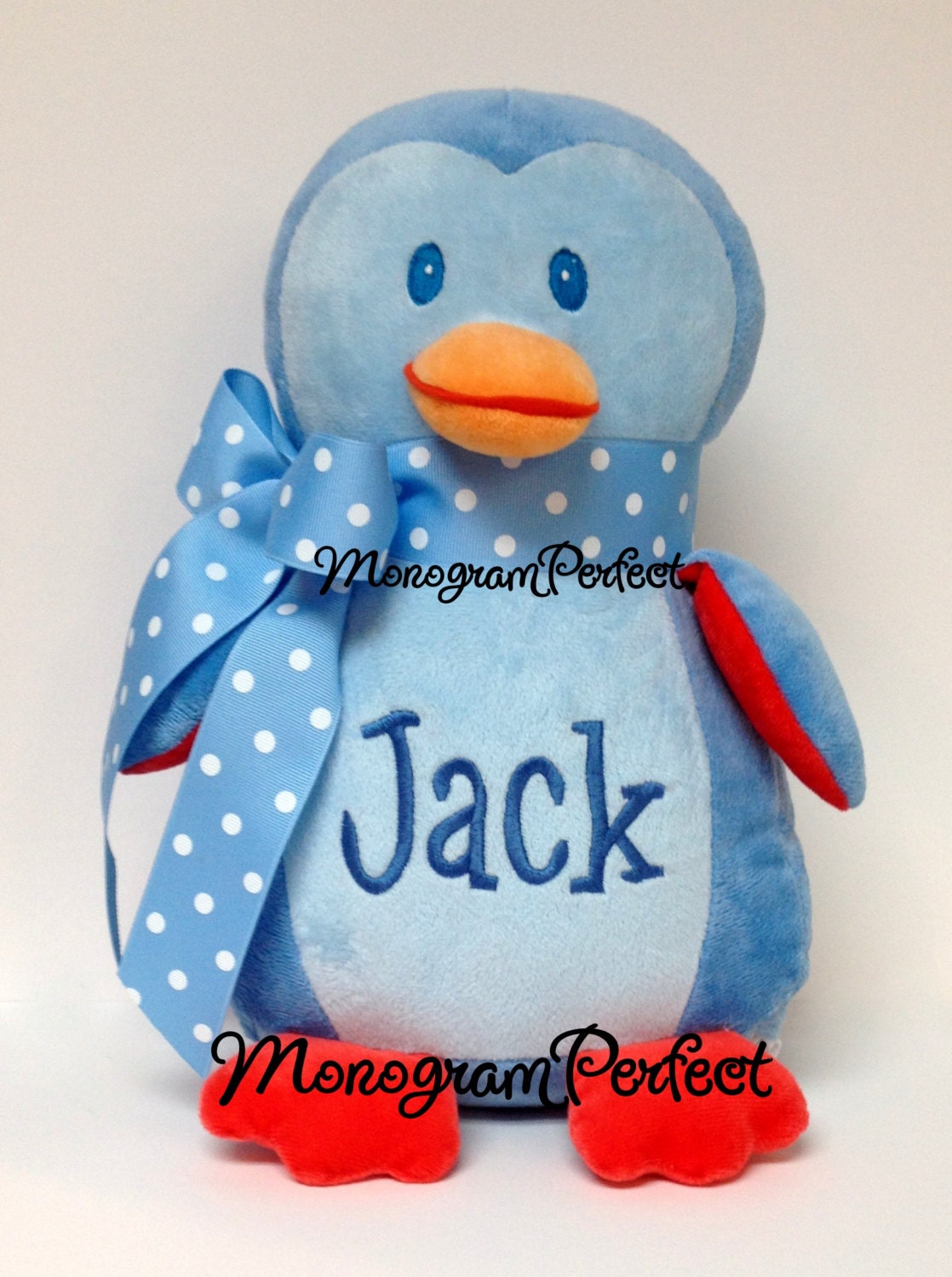 Personalized Plush Blue Penguin Soft Toy | Etsy
