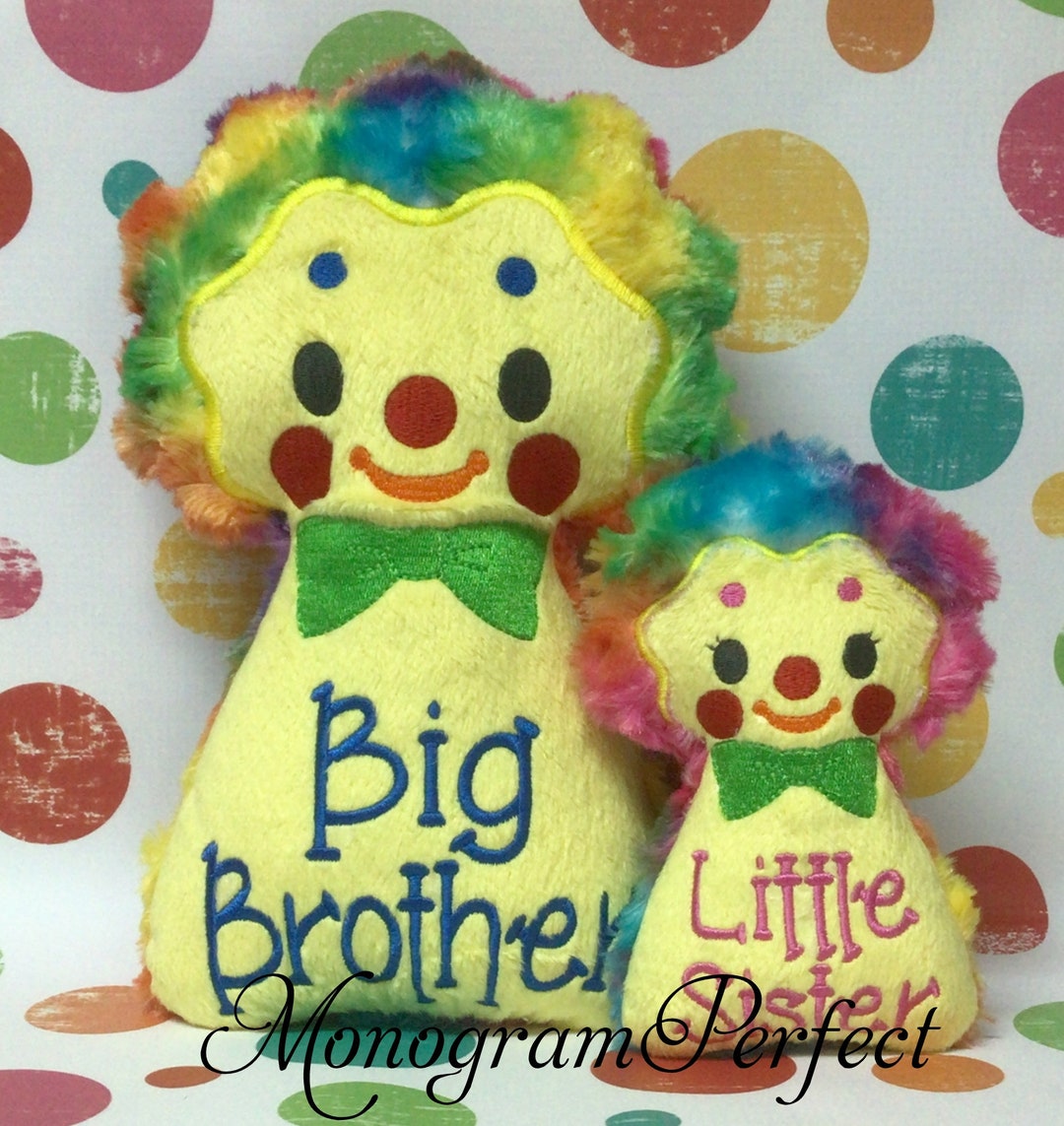 Big Brother / Little Sister Clown Circus Theme Doll & Rattle Set - Etsy