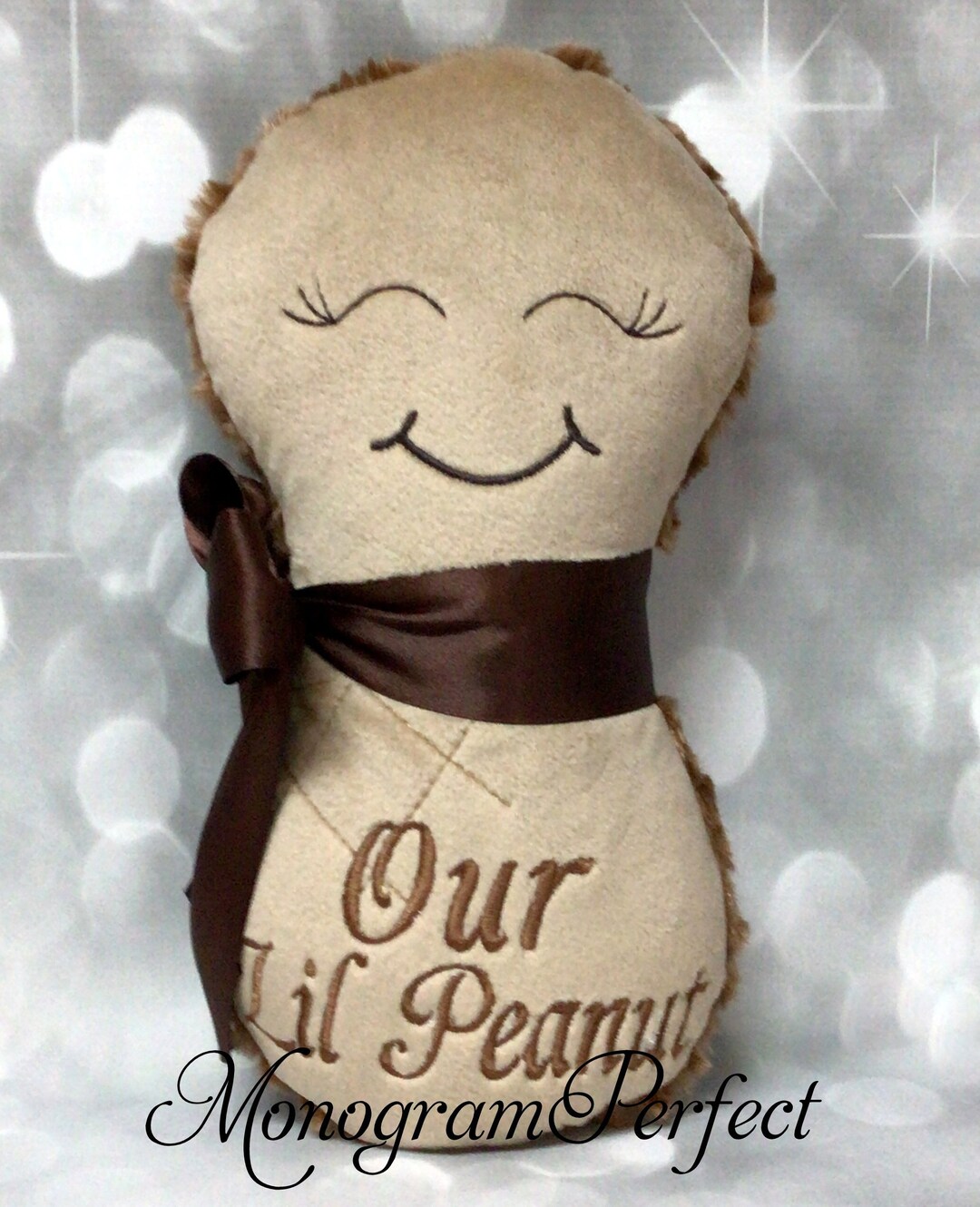Our Lil Peanut Brown/tan Plush Peanut Baby Soft Toy - Etsy