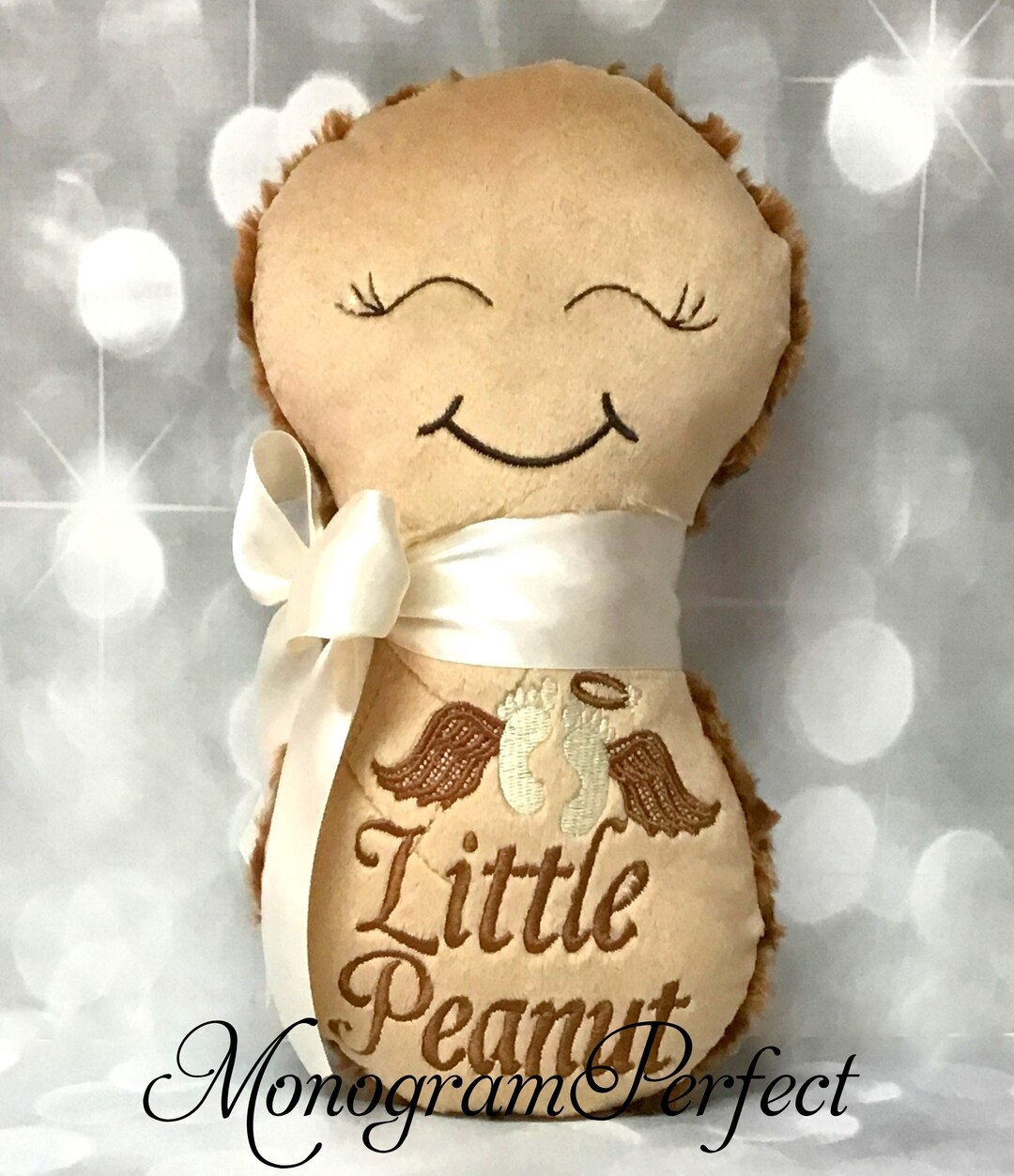 Little Peanut With Angel Wings Brown/tan Plush Peanut Baby Soft Toy NOT ...