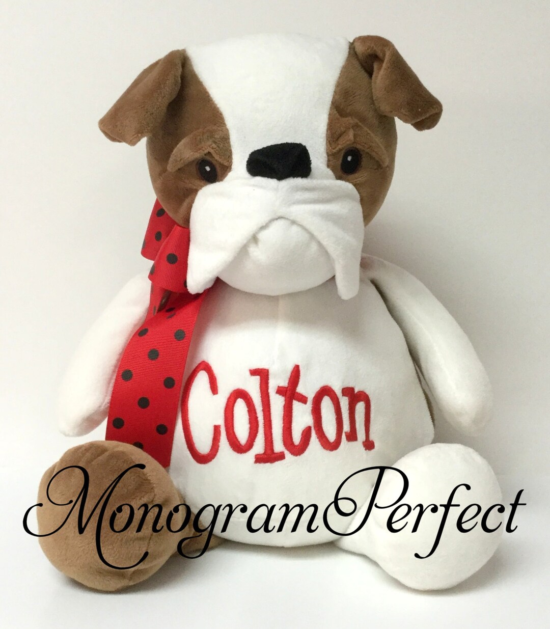 16" Personalized Plush Bulldog Stuffed Animal, Soft Toy - Etsy
