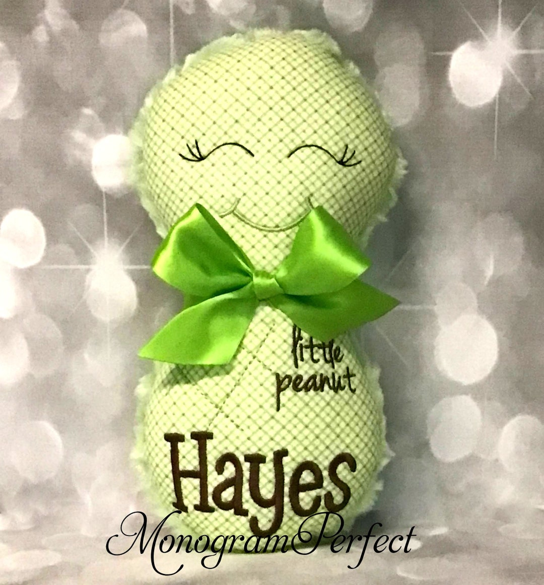 Personalized Green Little Peanut Baby Stuffie Soft Toy - Etsy