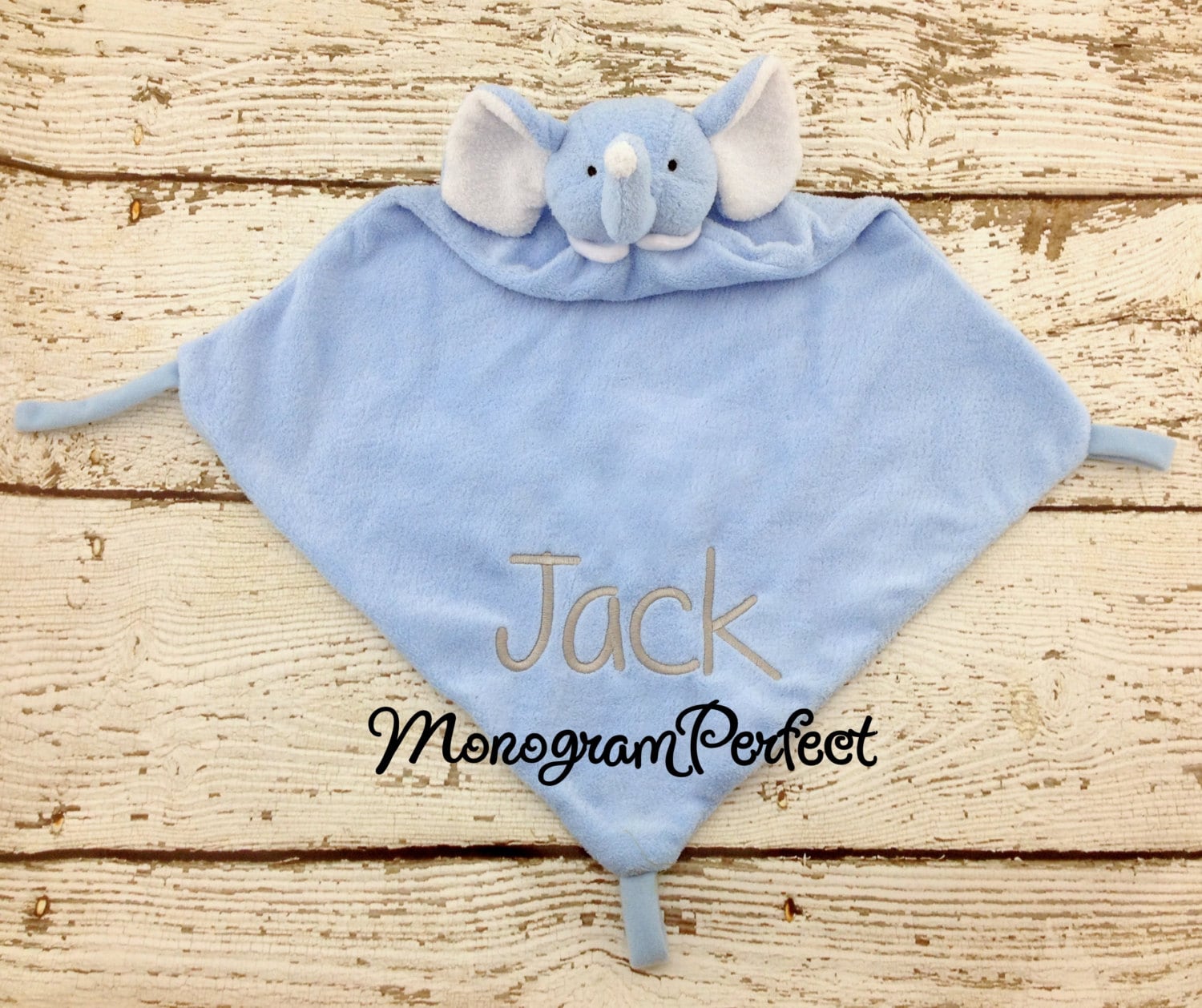 Personalized Blue Elephant Blankie Cuddle Buddie - Etsy