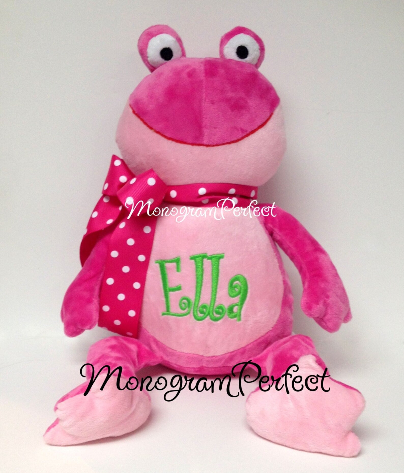 Personalized Pink Frog Stuffed Animal - Etsy