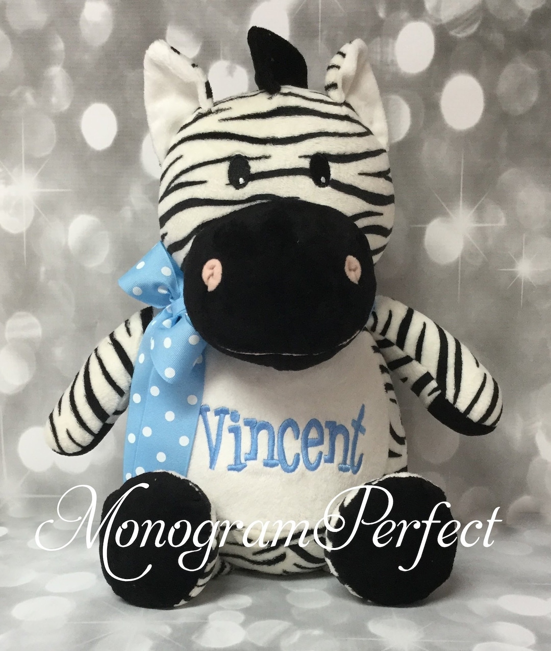 Personalized 14" Plush Zebra Stuffed Animal - Etsy