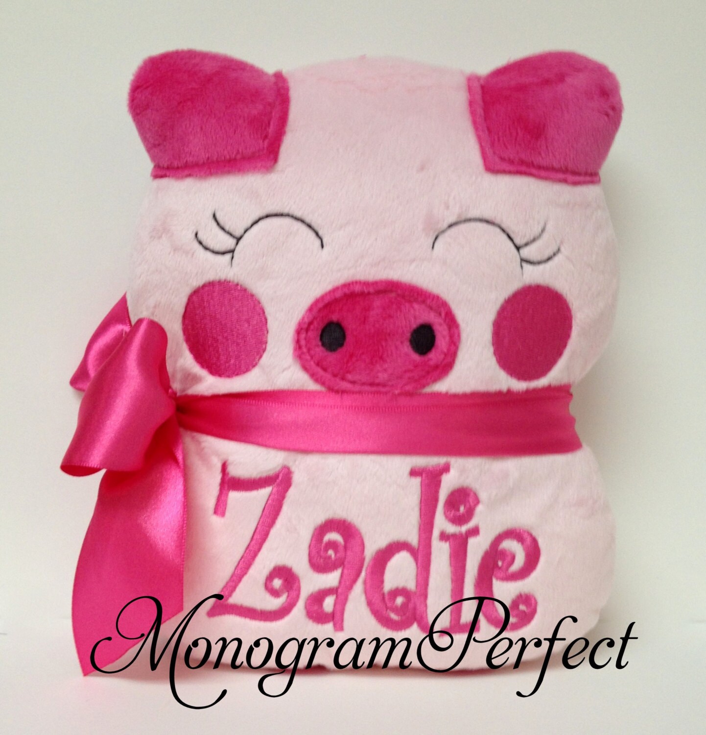 Personalized Pink Chubby Pig Stuffed Animal, Stuffie, Soft Toy - 8.75 ...
