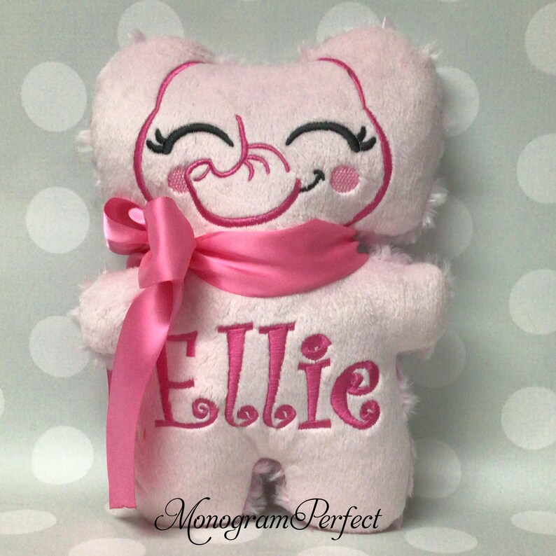 Personalized Pink Sweet Elephant Stuffie - 9" X 6.75" - Etsy